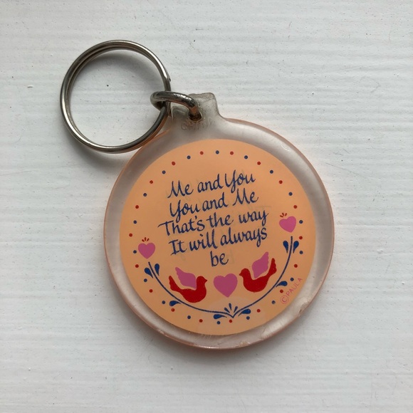 Vintage | Accessories | Sweet Vintage Pink Romantic Poem Keychain ...